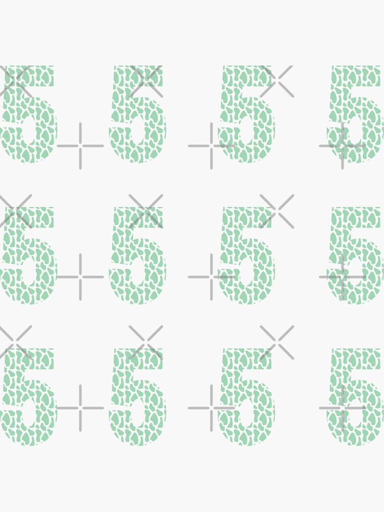 "Bumper Pack of Green and White Number 5 Animal Print Pattern, Magnet ...