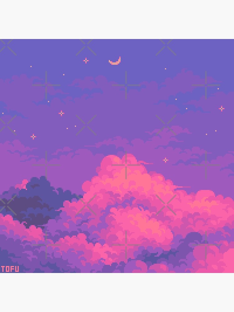 "Pink Sunset Clouds (Pixel Art)" Poster for Sale by TofuPixel | Redbubble
