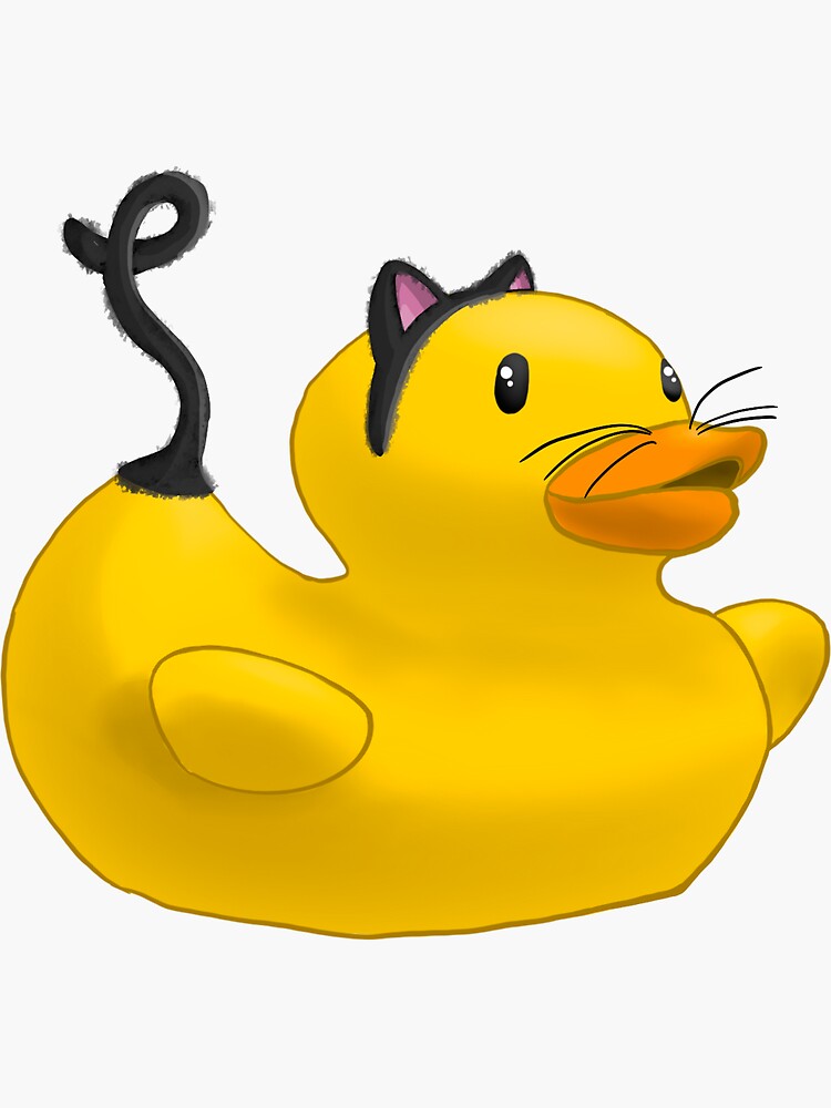 "Cat duck" Sticker for Sale by Lemonadedoodles | Redbubble
