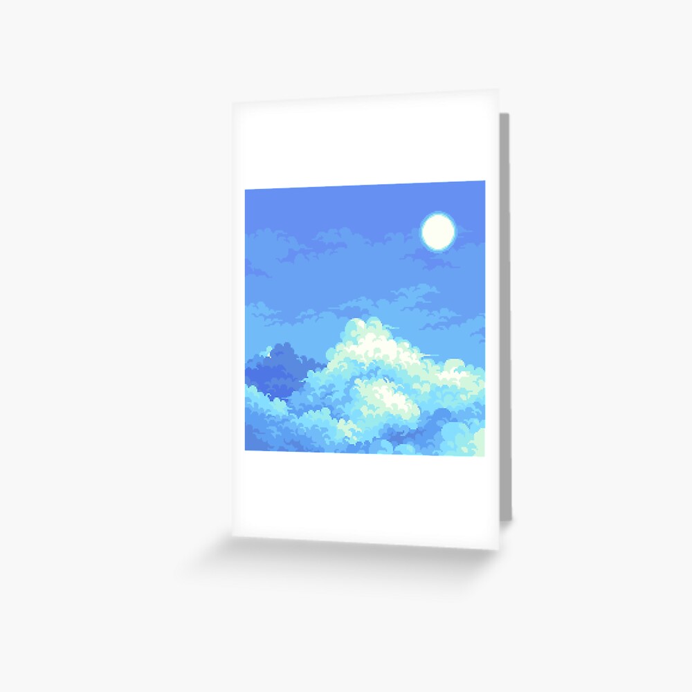 "Blue Morning Clouds (Pixel Art)" Greeting Card for Sale by TofuPixel ...