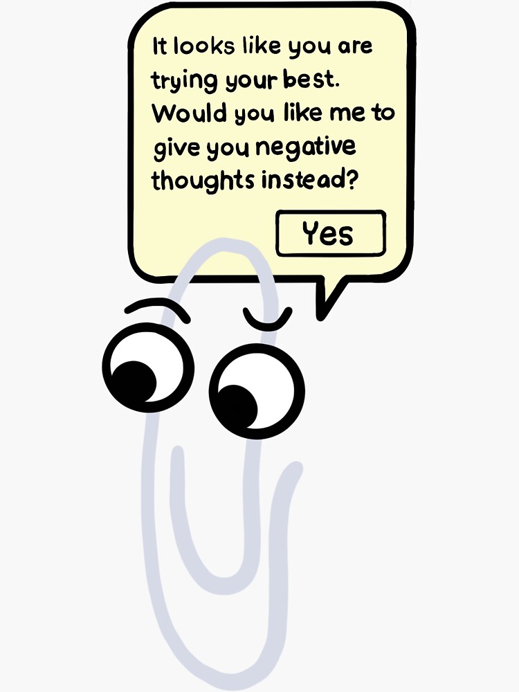 "Helpful Clippy" Sticker for Sale by jigglychu | Redbubble