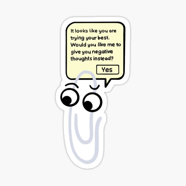 "Helpful Clippy" Sticker for Sale by jigglychu | Redbubble