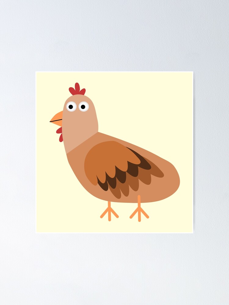 "Derpy Light Brown Rooster , Big Round Eyes , Fluffy Feathers , Stick ...