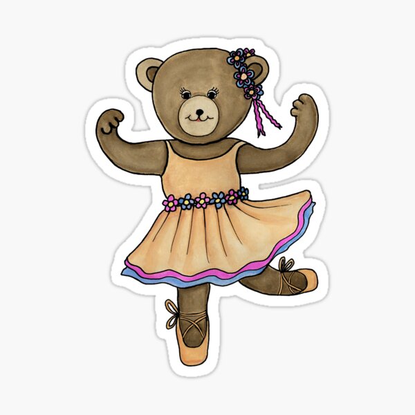 "Teddy Bear Ballerina Dancer" Sticker for Sale by creategoodluck ...