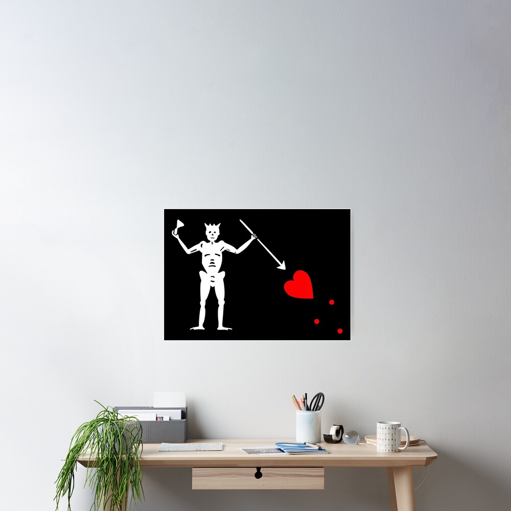 "Blackbeard Pirate Ship Flag" Poster for Sale by fomodesigns | Redbubble