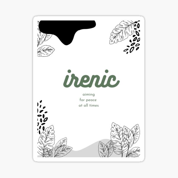 "Irenic" Sticker for Sale by Look-So-Good | Redbubble