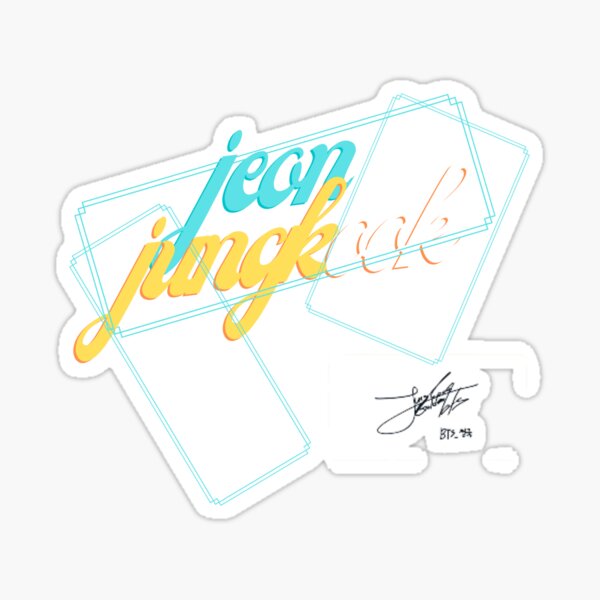 "jeon jungkook signature-k-pop-bts" Sticker for Sale by HR40 | Redbubble