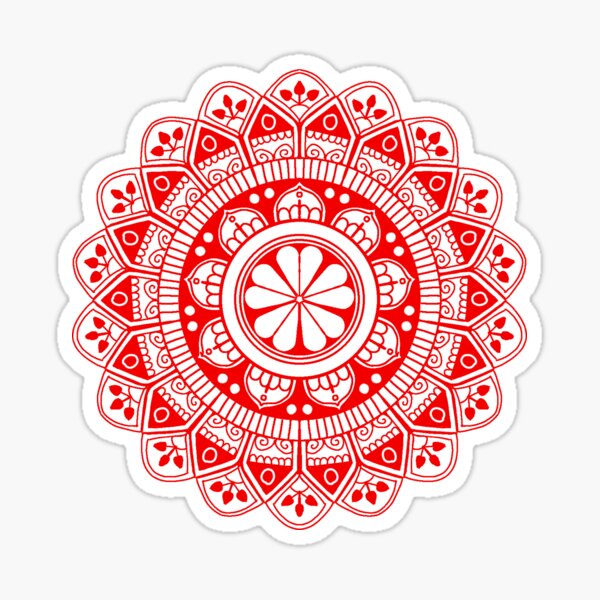 "Mandala art red vibes" Sticker for Sale by gopublicart | Redbubble