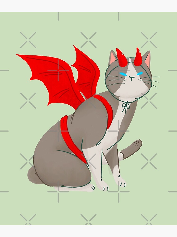 "Bat Cat Funny Halloween Kitty" Poster for Sale by cutieotter | Redbubble