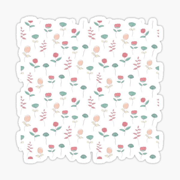 "Line Art Watercolour Flowers" Sticker for Sale by CozyBookshelf ...