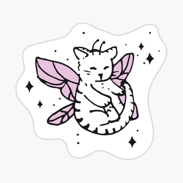 "Adorable Magical Fairy Cat Sticker" Sticker for Sale by VickyBe09 ...
