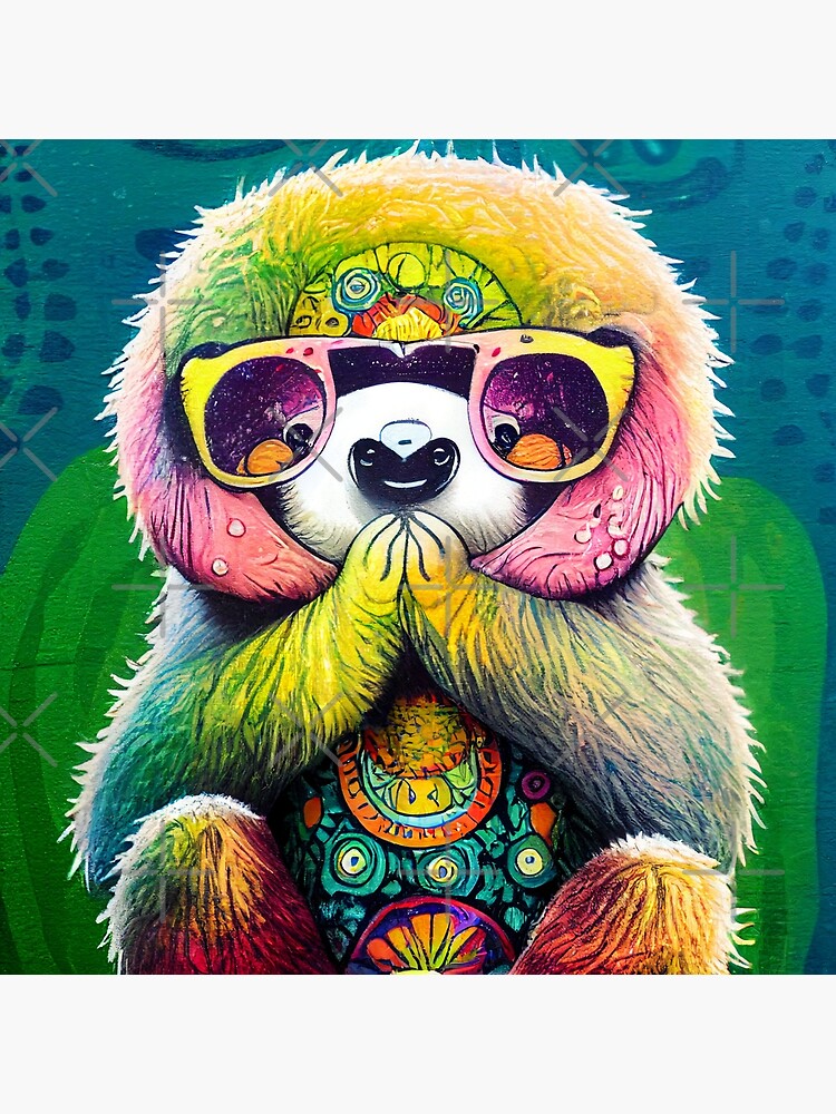 "Cutest hippie sloth doing yoga" Poster for Sale by Studiowatermars ...