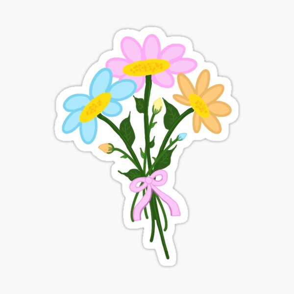 "Pastel Flower Bouquet " Sticker for Sale by saradesigns333 | Redbubble