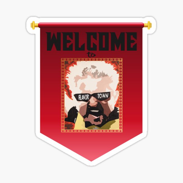 "Flavortown Fan Flag" Sticker for Sale by PawsitiveMum3 | Redbubble