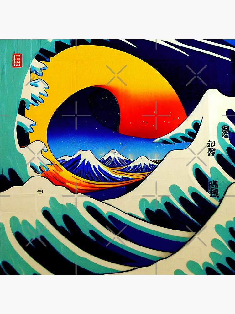"Japanese Great Wave" Sticker for Sale by Studiowatermars | Redbubble