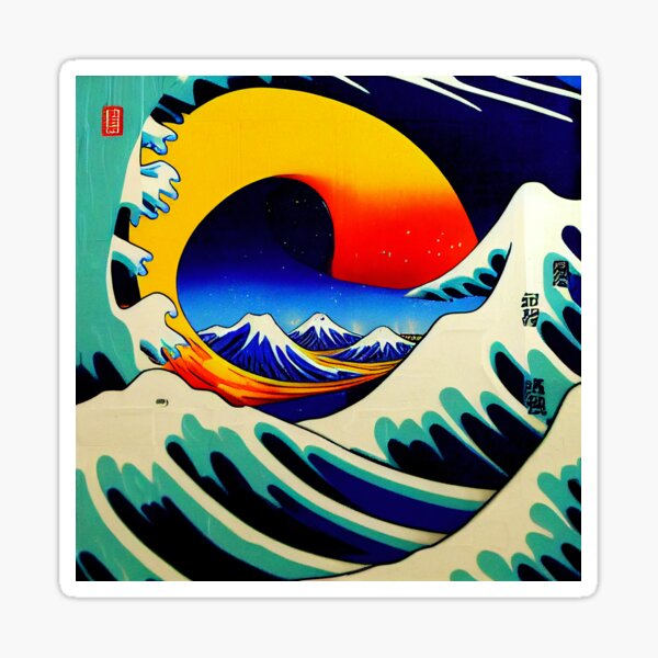 "Japanese Great Wave" Sticker for Sale by Studiowatermars | Redbubble