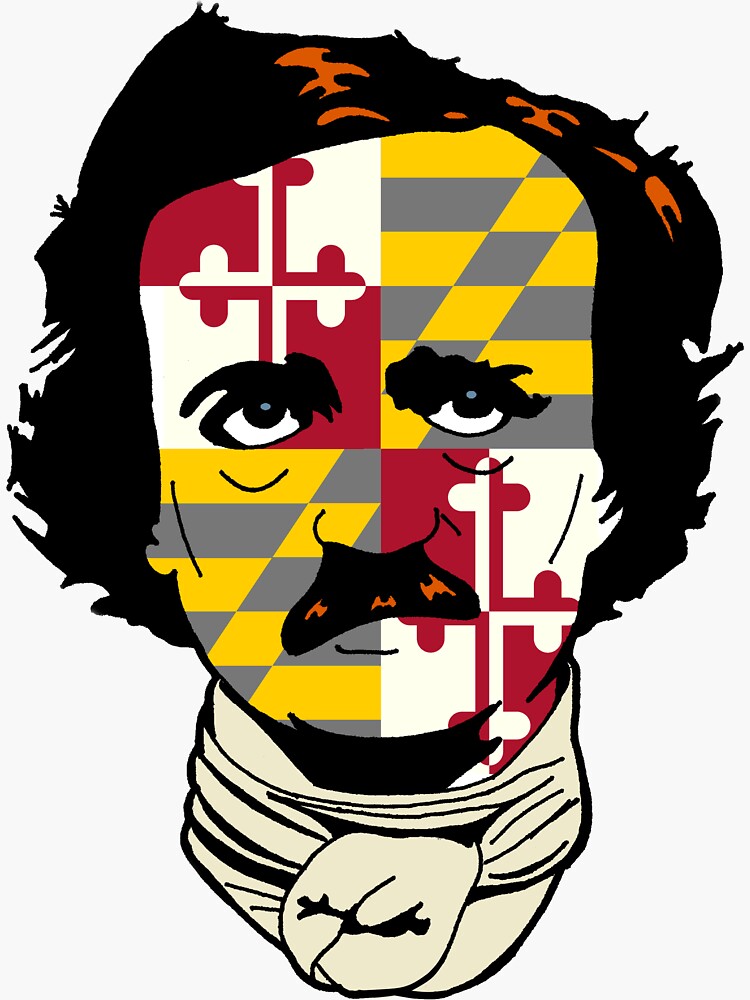 "Edgar Allan Poe flag face" Sticker by Rilly579 | Redbubble