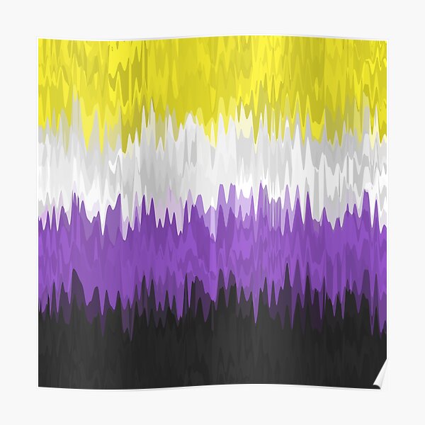Squiggly Wavy Abstract Nonbinary Pride Flag Poster For Sale By Chaos Queery Redbubble