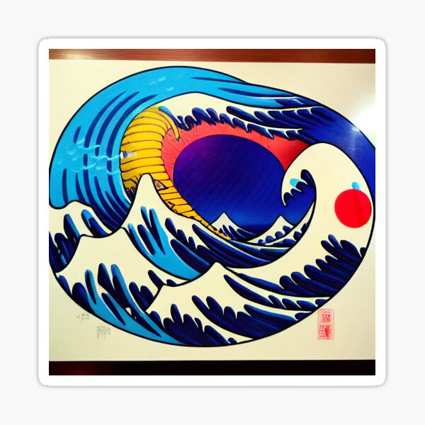 "Japanese Great Wave" Sticker for Sale by Studiowatermars | Redbubble