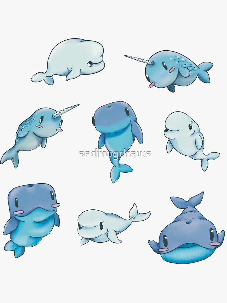 "Whales" Sticker for Sale by sedfrogdraws | Redbubble