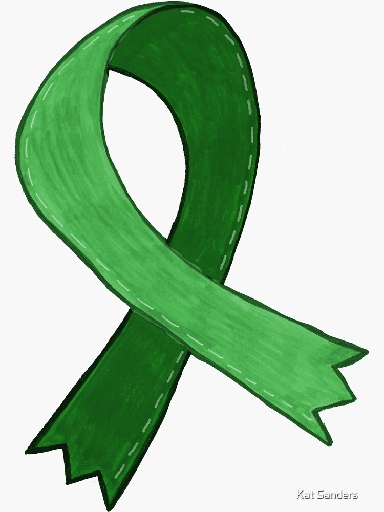"Light Green Awareness Ribbon" Sticker for Sale by paintedkat | Redbubble