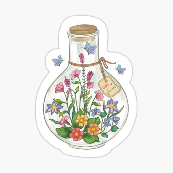 "Beautiful Flower Bottle " Sticker for Sale by mianguyen1995 | Redbubble