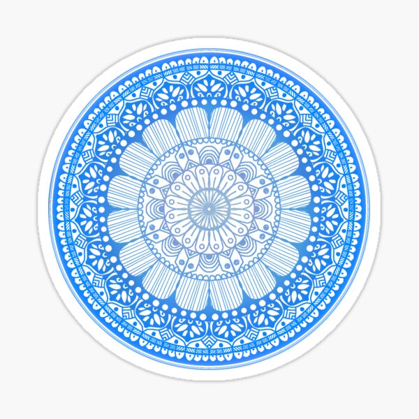 "Mandala art aqua blue" Sticker for Sale by gopublicart | Redbubble