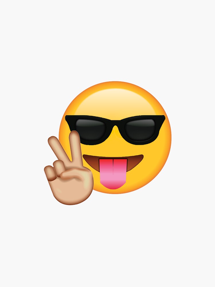 "Peace Sign Shades Secret Emoji | funny internet meme" Sticker for Sale ...