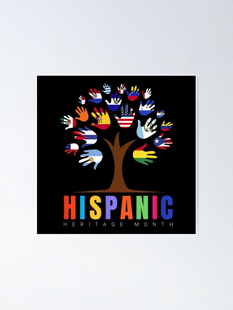 "Hispanic Latino Heritage Month Latin Countries flags" Poster for Sale ...