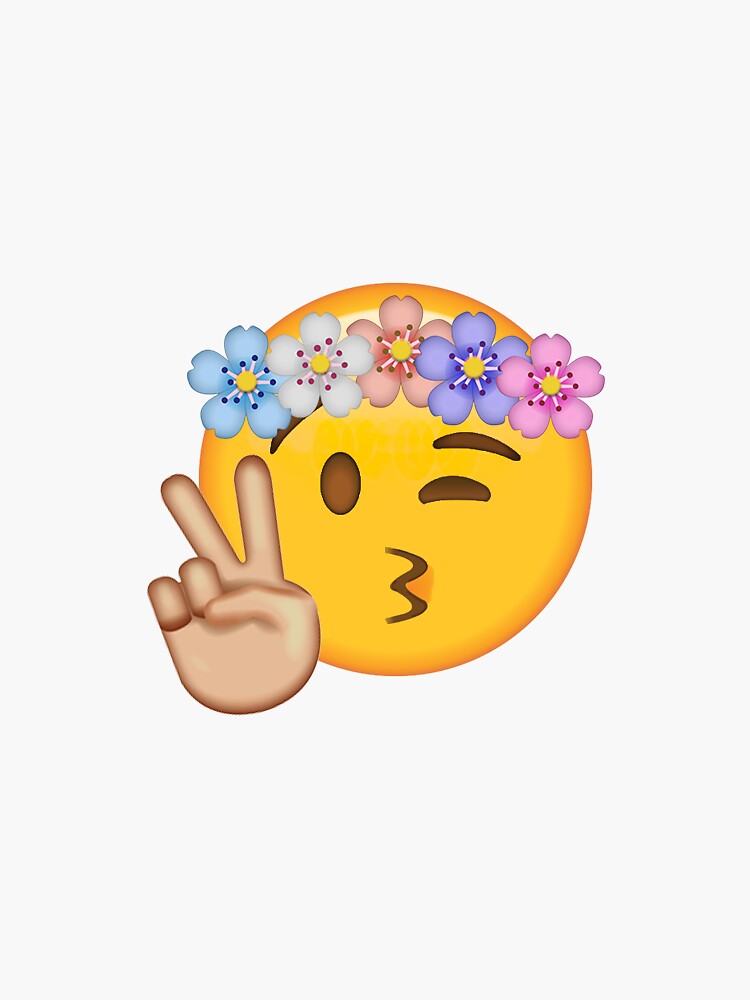 "Peace Sign Hippie Secret Emoji | funny internet meme" Sticker by ...