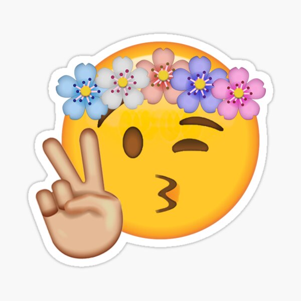 "Peace Sign Hippie Secret Emoji | funny internet meme" Sticker by ...