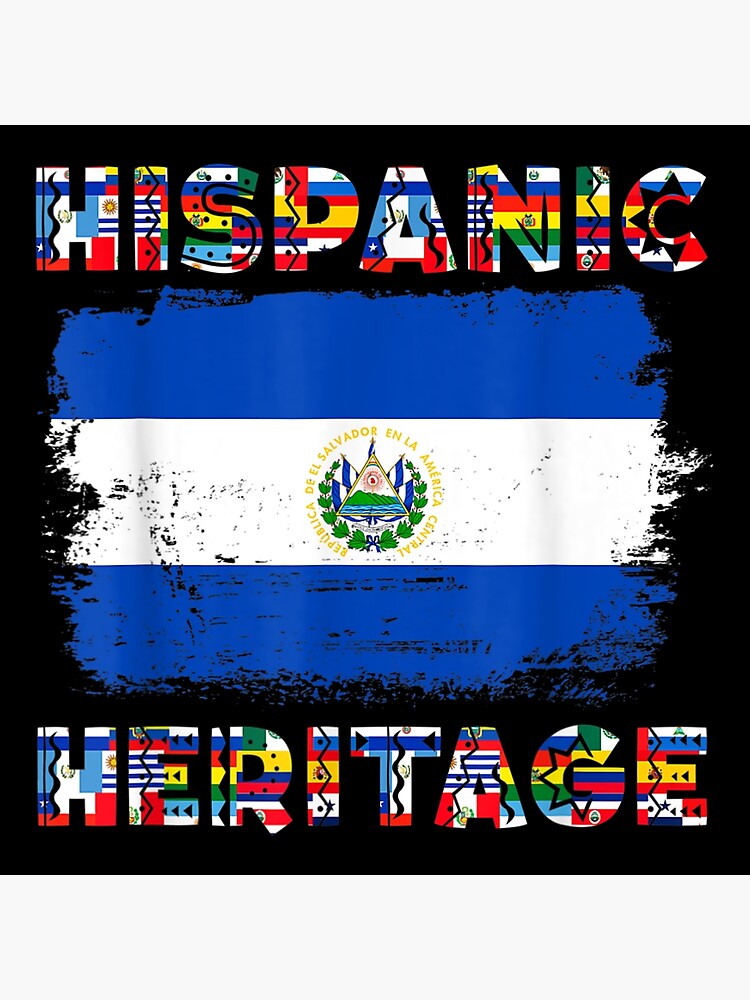 "Vintage El Salvador Salvadorean Flag Hispanic Heritage Month" Poster ...