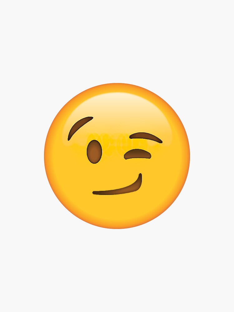 "Winking Smirk Secret Emoji | funny internet meme" Sticker by ...