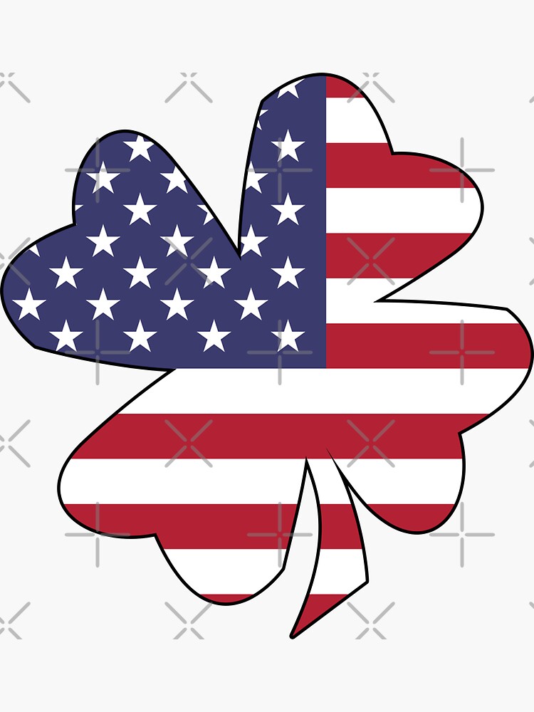 "Shamrock American Flag" Sticker for Sale by KMMKDesigns | Redbubble