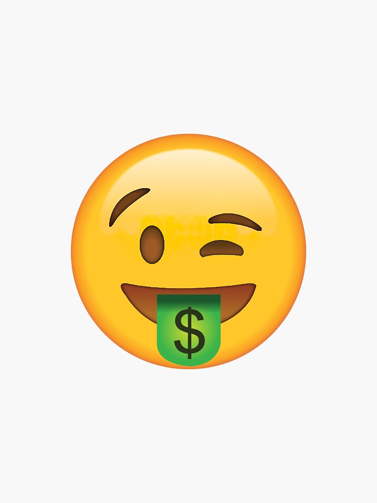 "Money Winking Secret Emoji | funny internet meme" Sticker for Sale by ...