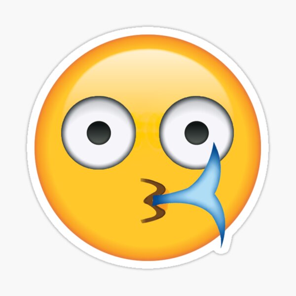 "Spitting Secret Emoji | funny internet meme" Sticker for Sale by ...