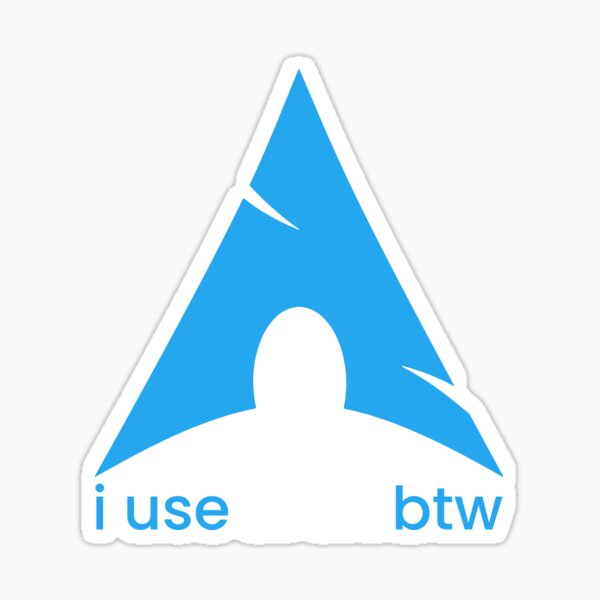 "blue triangle I Use Arch Btw" Sticker for Sale by SSTOPDesign | Redbubble