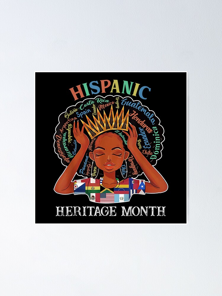 Póster «Mes de la herencia hispana Niñas latinas Banderas de países ...