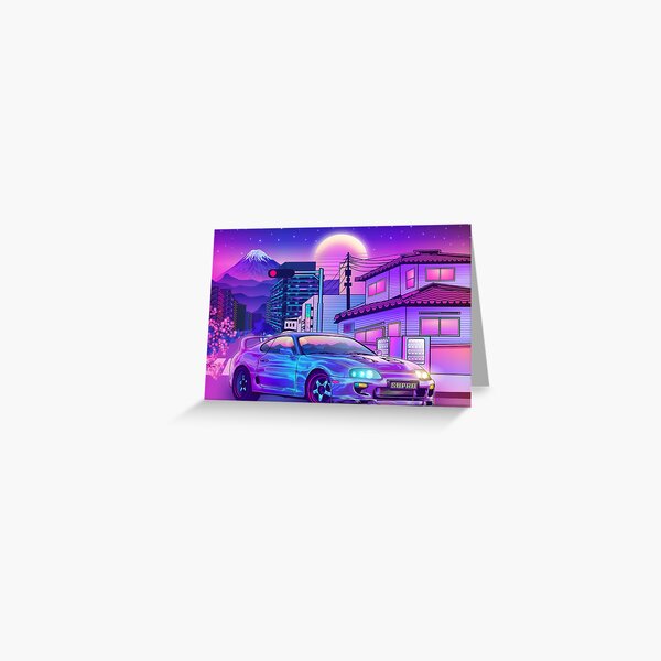 "Toyota Supra mk4 Car Synthwave" Greeting Card for Sale by Ilhamqrov ...