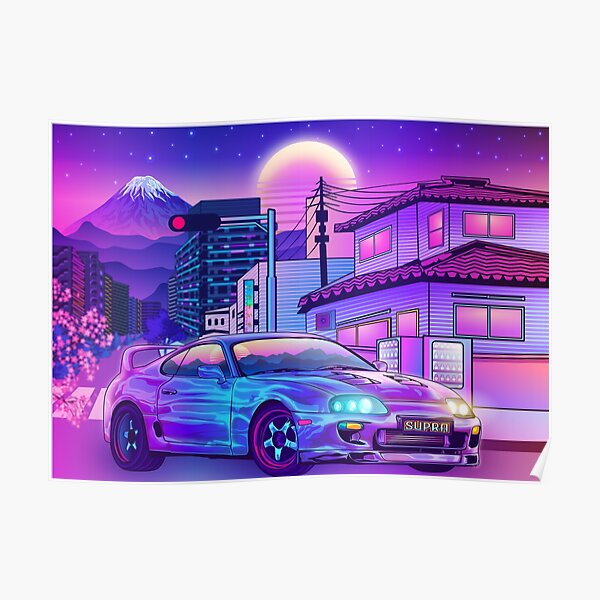 "Toyota Supra mk4 Auto-Synthwave" Poster von Ilhamqrov | Redbubble