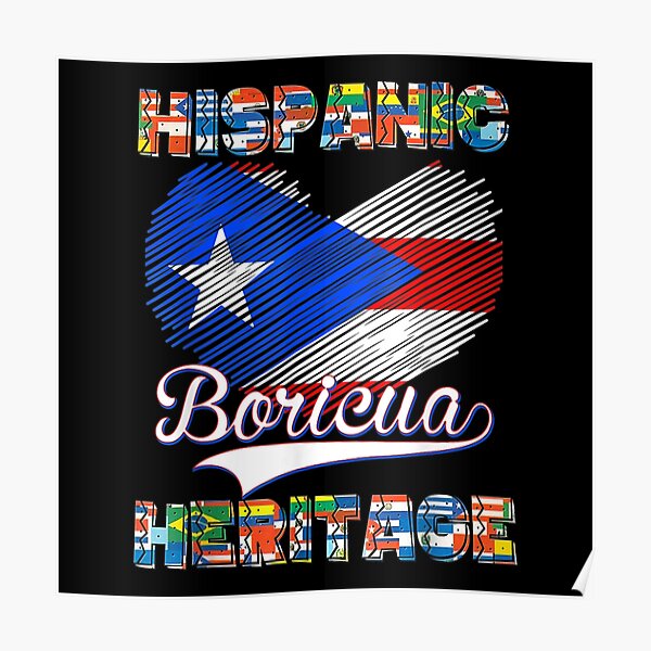 "National Hispanic Heritage Month Puerto Rico Flag Boricua" Poster for ...