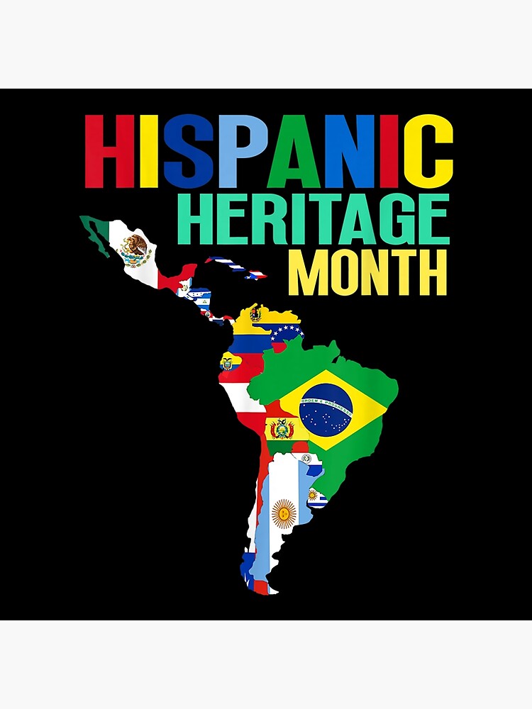 Póster «Mes de la herencia hispana Mapa de países latinos Banderas» de ...