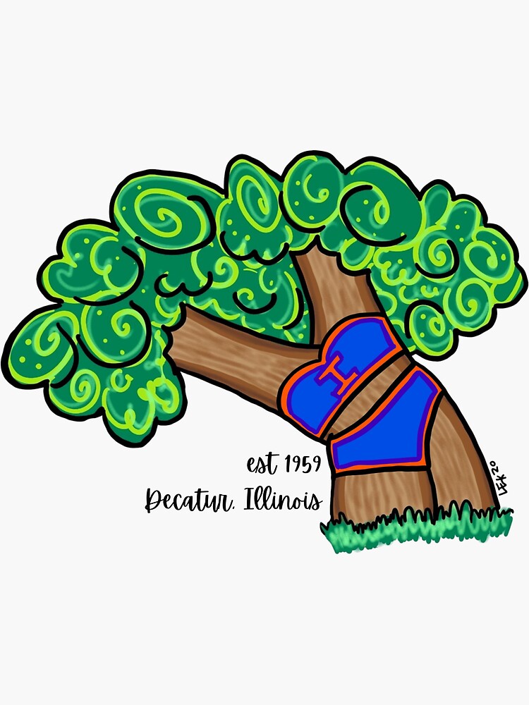 "Bikini Tree in Illini Suit" Sticker for Sale by 217ladysmith | Redbubble