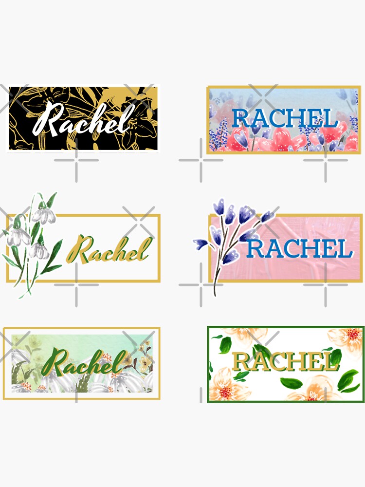 "Rachel name sticker for hydro flask, name sticker image, sticker pack ...