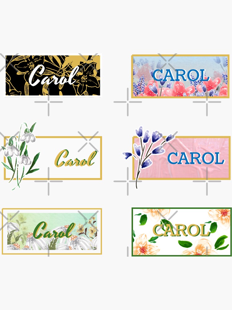 "Carol name sticker for hydro flask, name sticker image, sticker pack ...