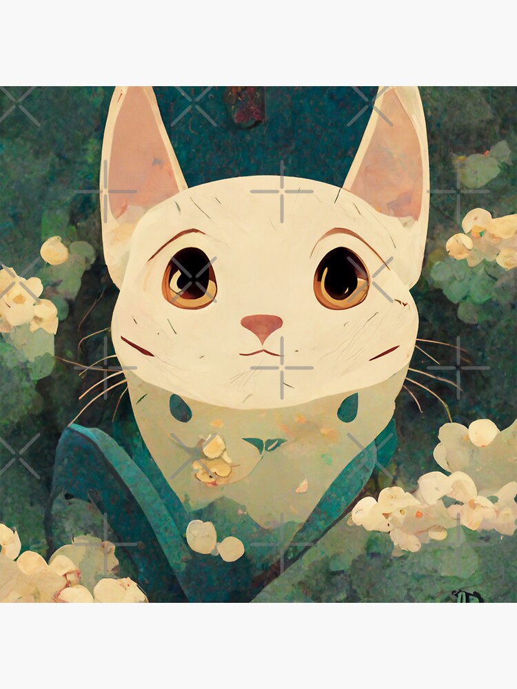 "Anime Cat" Sticker for Sale by Nanashi-AI | Redbubble