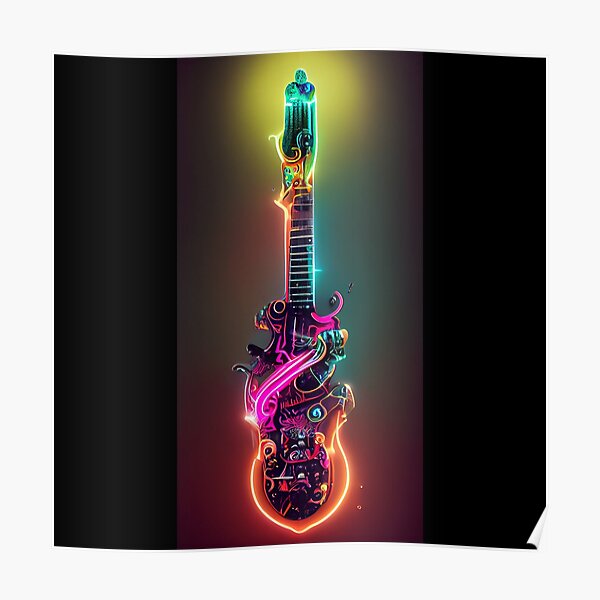 Poster « gfab bfab gen ai hotd Guitare électrique Art mural Design ...
