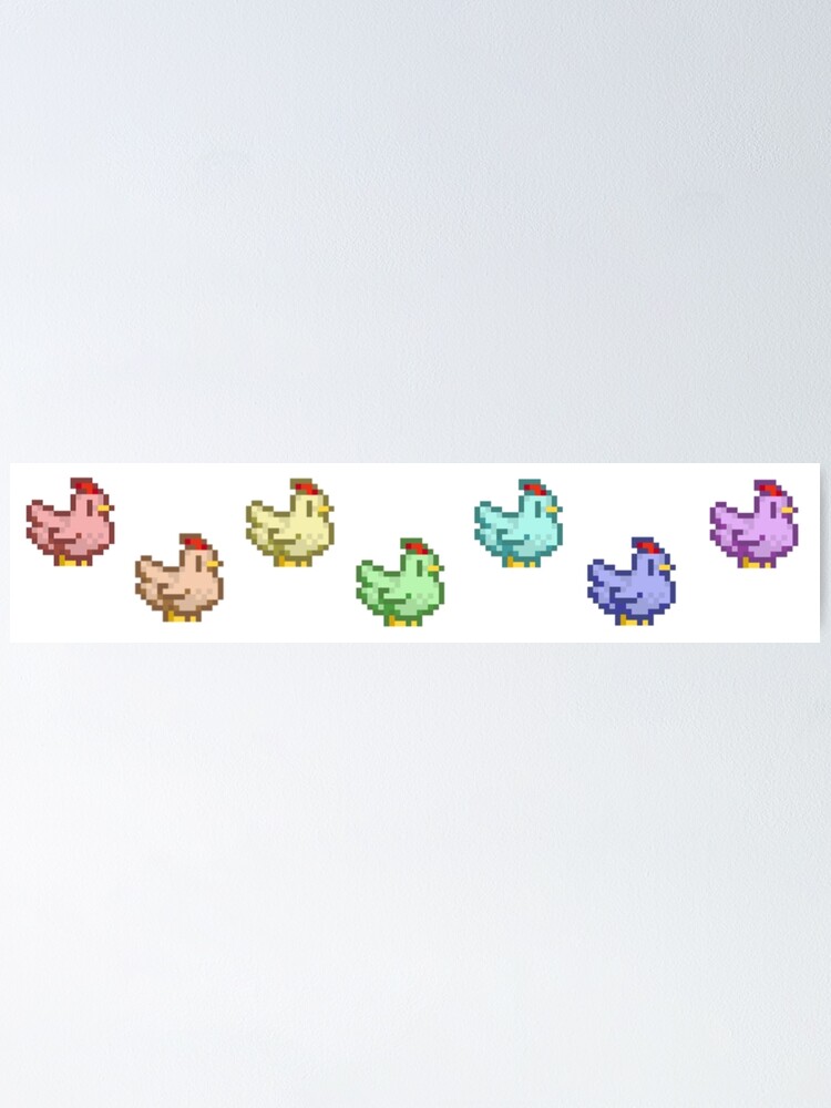 "Stardew Valley Rainbow Chickens" Poster for Sale by gixel | Redbubble