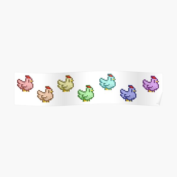 "Stardew Valley Rainbow Chickens" Poster for Sale by gixel | Redbubble