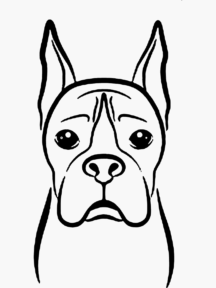 "Boxer Outline" Sticker for Sale by KoalaTee-Design | Redbubble